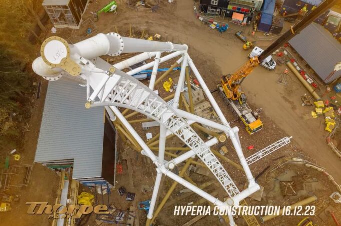 Thorpe Park: Aerial Pictures of Hyperia’s Construction