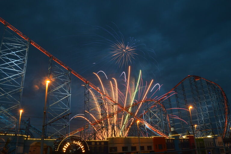 Blackpool Pleasure Beach: Late Night Riding and Spectacular Fireworks