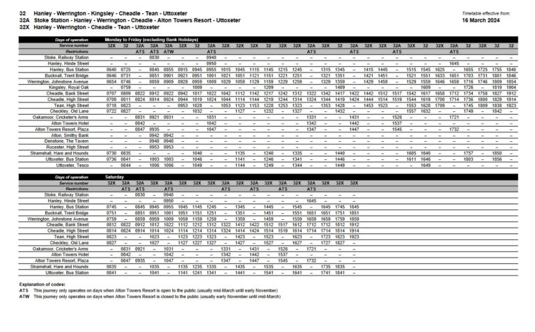 Plan Your Trip to Alton Towers with D&G Bus Timetables 2024