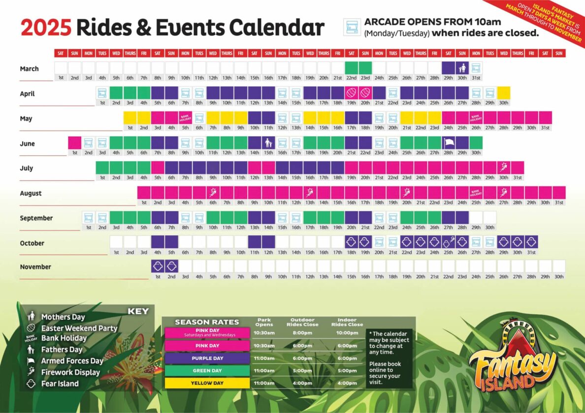 Fantasy Island: 2025 Rides & Events Calender Confirmed