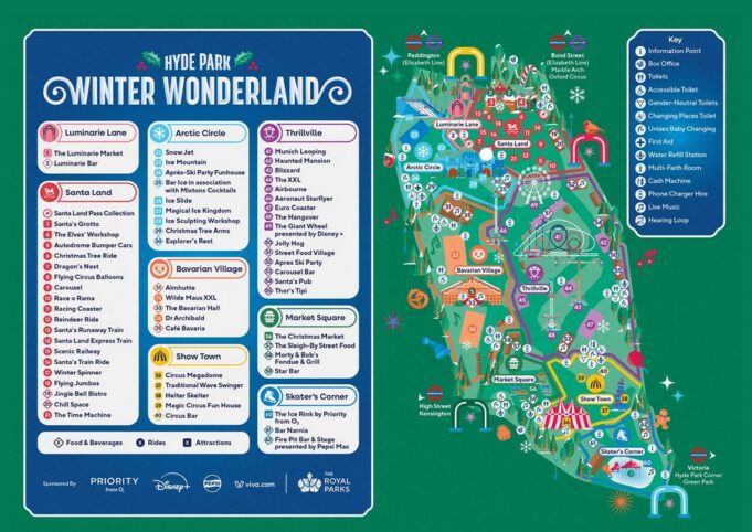 The Hyde Park Winter Wonderland Map 2025