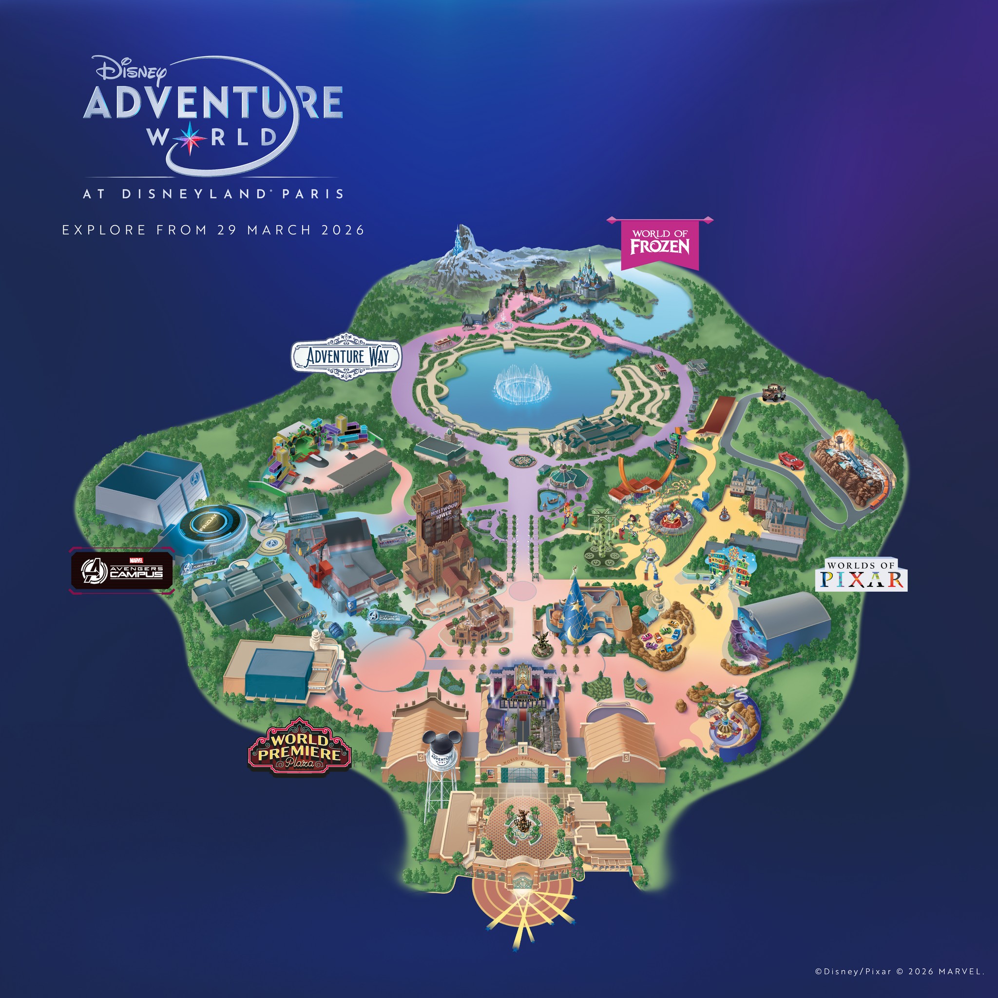Exploring Disney Adventure World: A First Look at the Park Map for UK ...